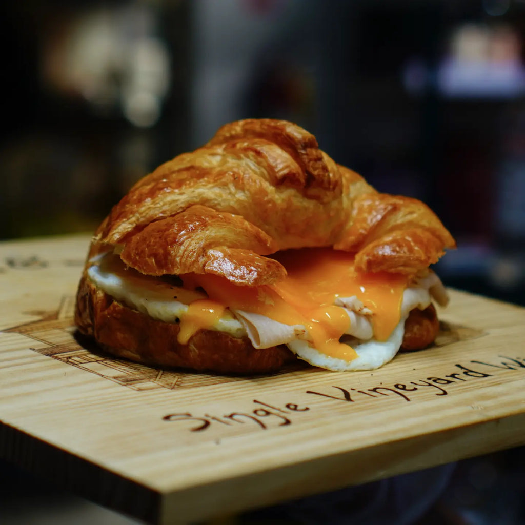 Egg Croissant Croissants With Creamy Scrambled Eggs And Slow Roasted