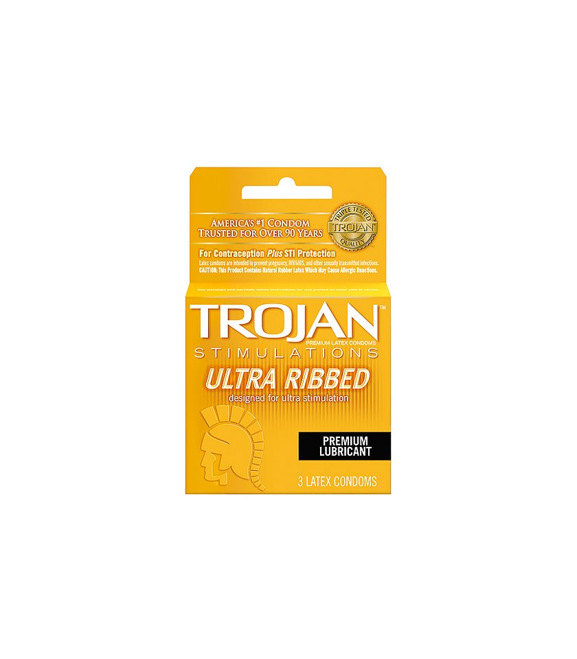 Trojan Ultra Ribbed – Pink Dot